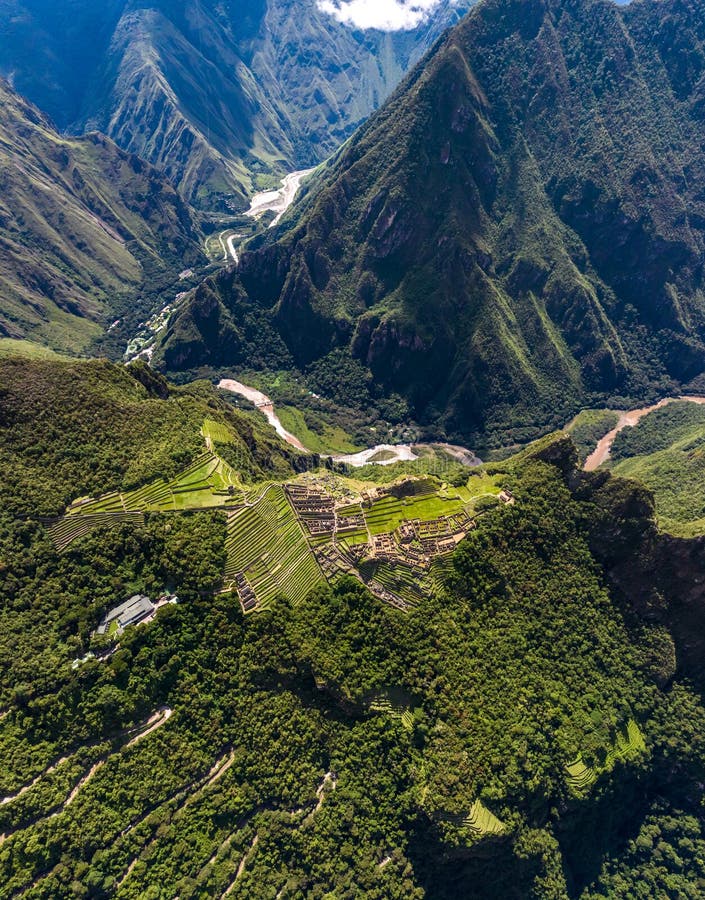 Machu Picchu, Peru. Aerial View Stock Photo - Image of heritage, andes ...