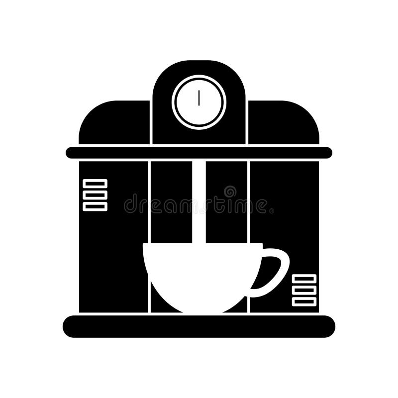 Macine Coffee Maker Cup Pictogram Stock Illustration - Illustration of ...