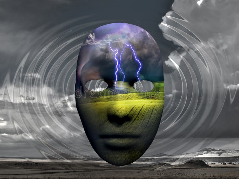 Mask in the sky stock illustration. Illustration of heaven - 137831618