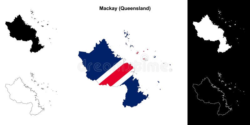 Mackay outline map stock vector. Illustration of clipart - 334796294
