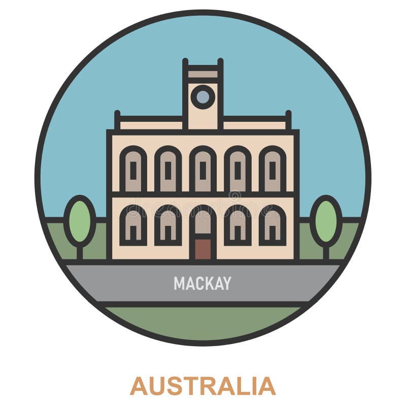 Mackay. Sities and Towns in Australia Stock Vector - Illustration of ...