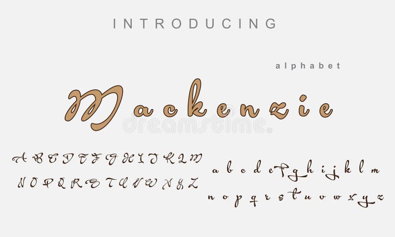Mackenzie Font. Elegant Alphabet Letters Font and Number Ilustración ...