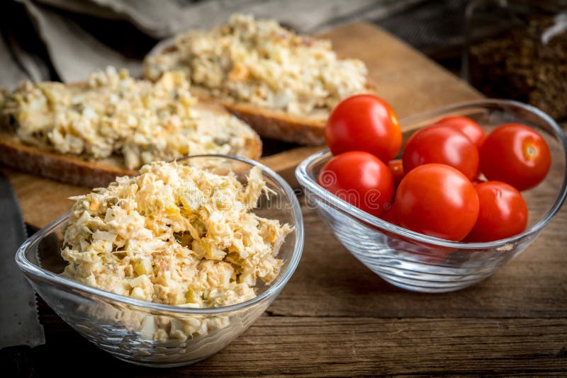 Mackerel fish paste. stock photo. Image of meal, board - 102036826