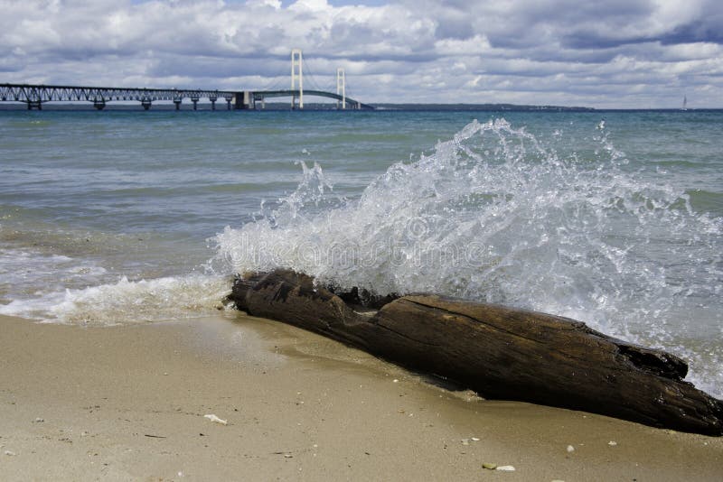 Mackinac Bridge in Michigan Stock Image - Image of michigan, upper ...