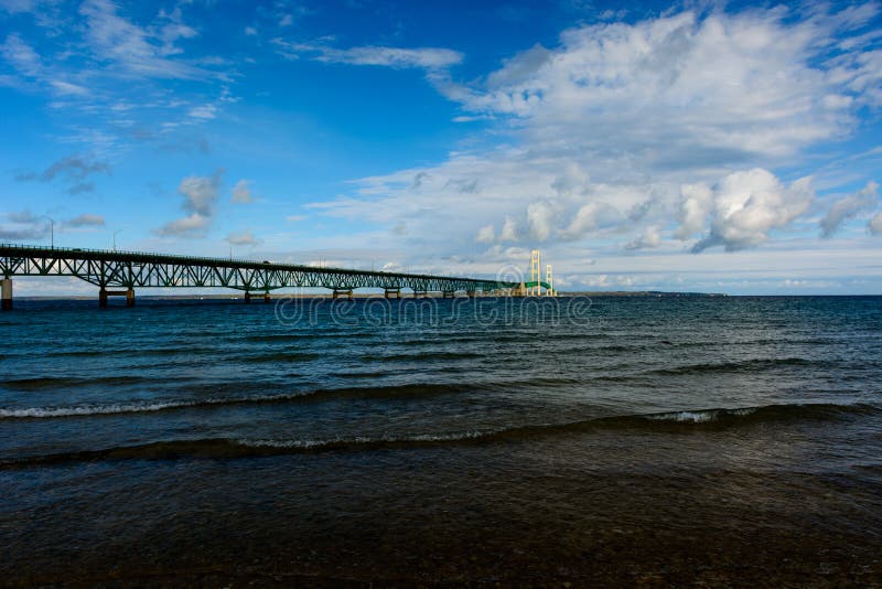 Mackinac Bridge in Upper Peninsula of Michigan Stock Photo - Image of ...