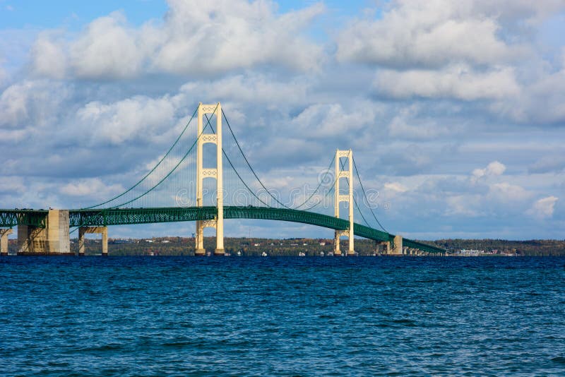 Mackinac Bridge in Upper Peninsula of Michigan Stock Photo - Image of ...