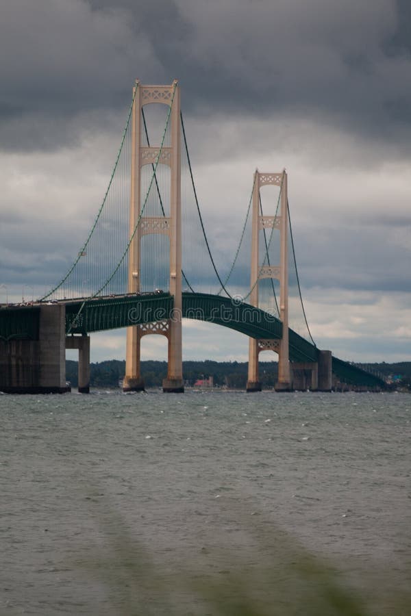 Mackinac Bridge Which Carries I-75 in Michigan Stock Photo - Image of ...