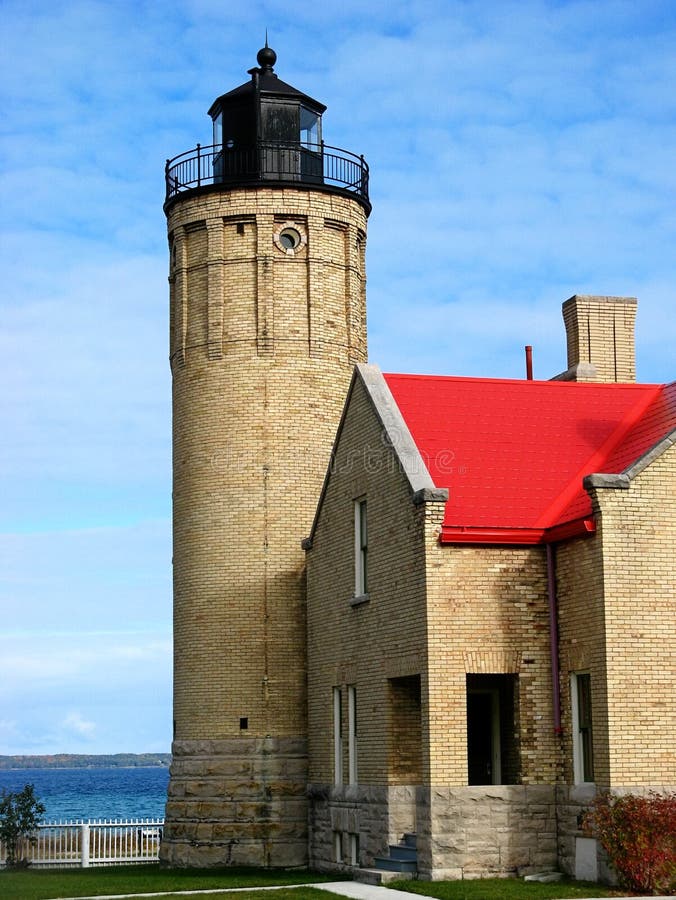 Mackinac Point Lighthouse stock image. Image of clouds - 11767967