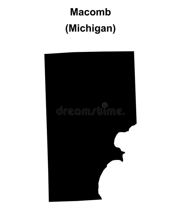 Macomb outline map stock vector. Illustration of territory - 361608245