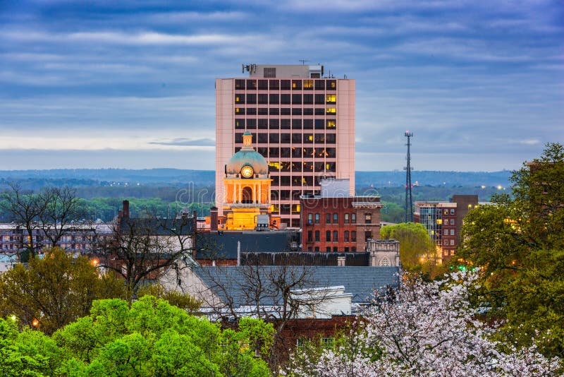 Macon Georgia Cityscape stock image. Image of dusk, evening - 54053085