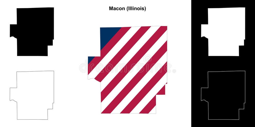 Macon outline map stock vector. Illustration of boundaries - 323896614