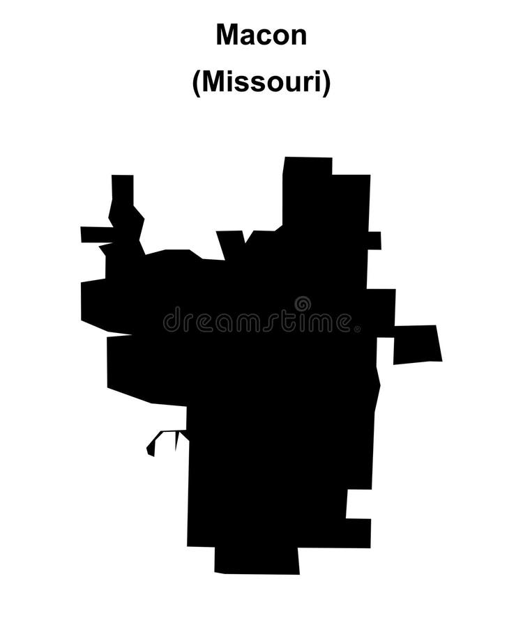 Macon outline map stock vector. Illustration of contour - 387457860