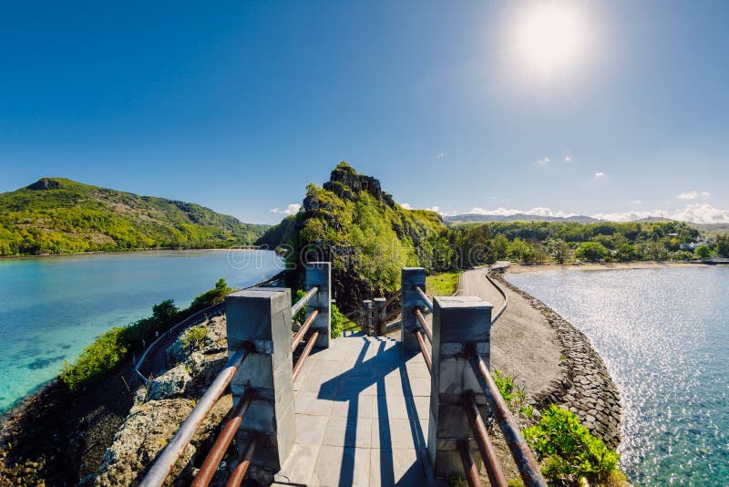 Maconde Point with Ocean Water and Sunlight in Mauritius Stock Photo ...