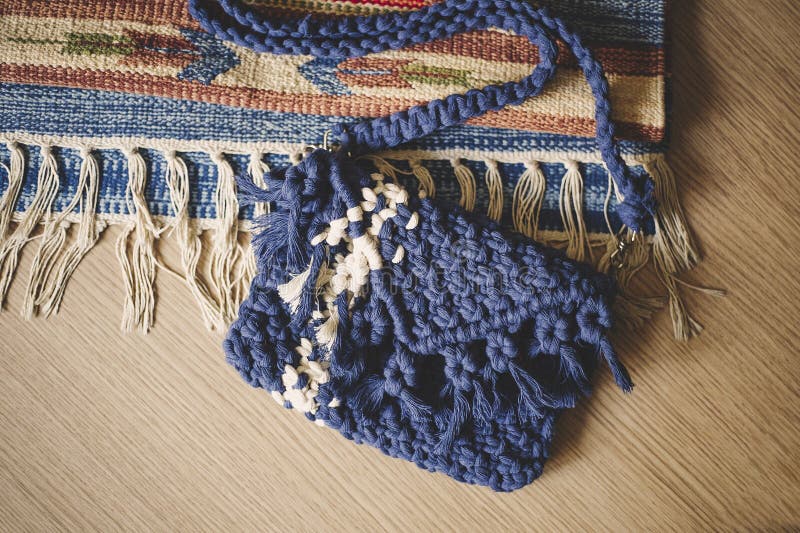 Macrame bag stock image. Image of ncolorful, food, color - 270425351