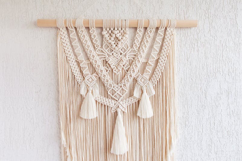 Macrame. Decoration for the Interior. Interior Design with Beige ...