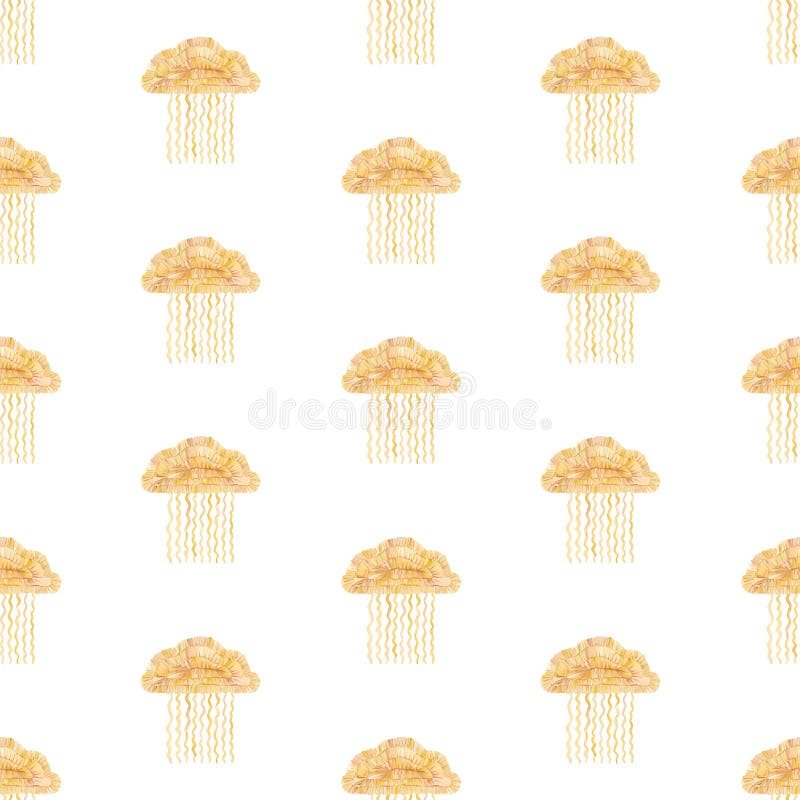 Raining Cloud Seamless Pattern. Wicker Straw Pattern. Stock ...