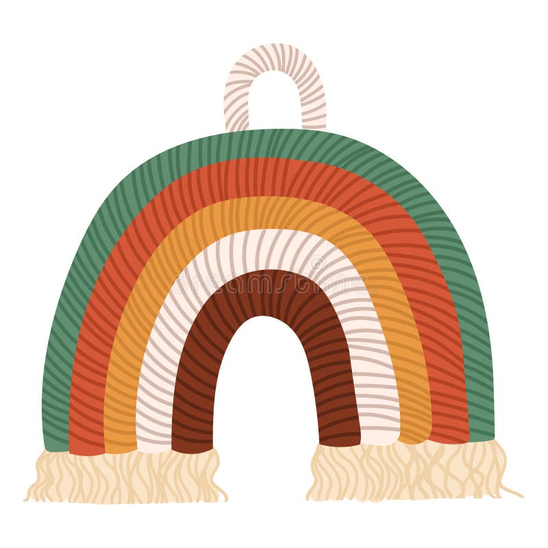 Macrame Rainbow,nursery Wall Decor.Vector Hand Drawn Cartoon Stock ...