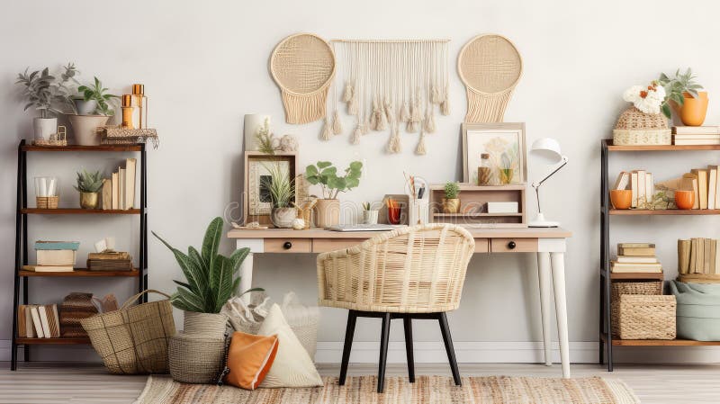 Macrame spring desk stock illustration. Illustration of design - 372687483