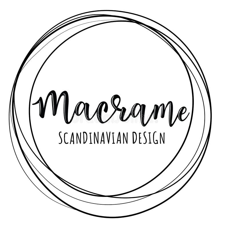 Macrame Logo, Hand Made. Knitting in Boho Style from Cotton Cord ...