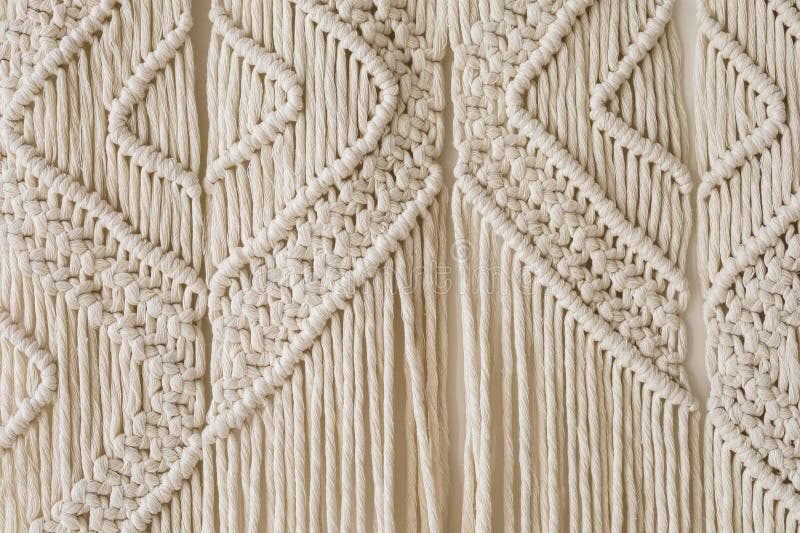 Macrame Wall Hanging Featuring Intricate Patterns and Textures Crafted ...