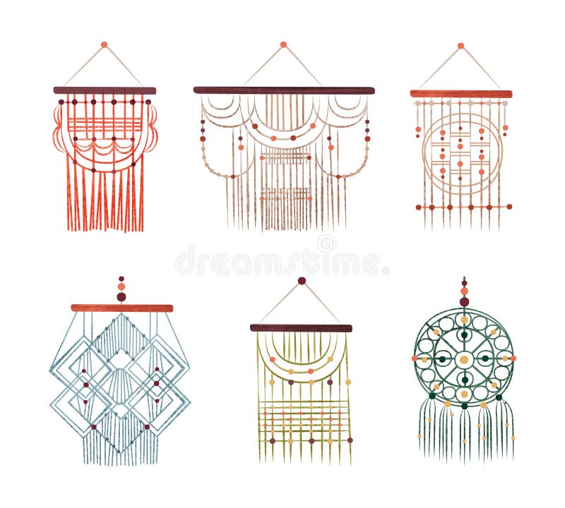 DIY Macrame Wall Hanging. Boho Style Home Decor. Generative AI Stock ...