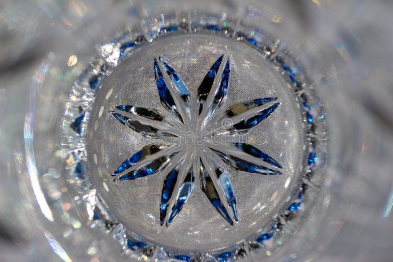 Macro Abstract Texture of Sparkling Lead Crystal Glass with a Starburst ...