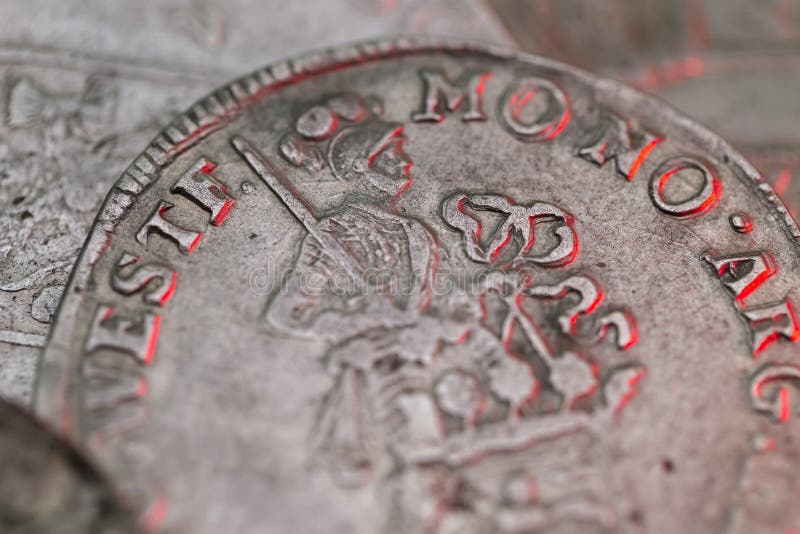 Macro of Ancient Silver Medieval Coin Stock Photo - Image of germany ...
