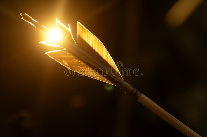 Macro of an Arrows Tip Lit by Sunlight, with a Vague Target Stock Image ...