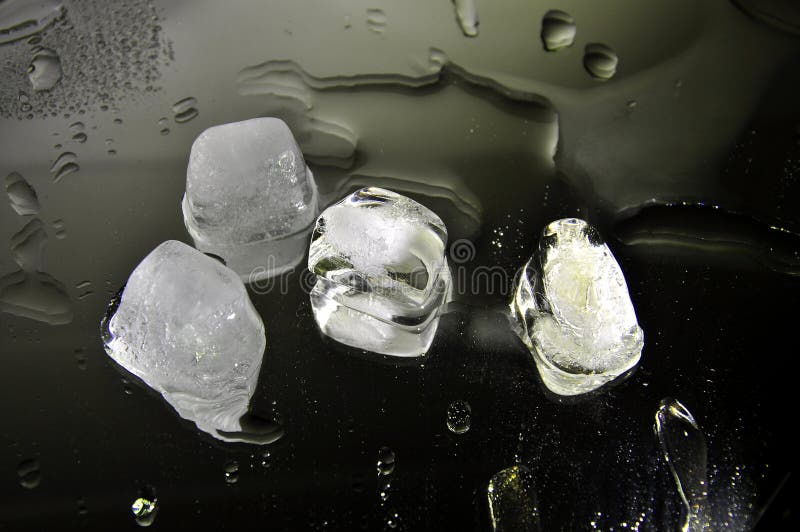 Macro Art Abstract Design. Ice Cubes on a Mirror Surface Stock Photo ...