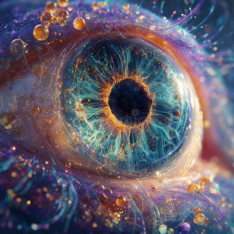 Macro art bio cyber eyes stock illustration. Illustration of artificial ...