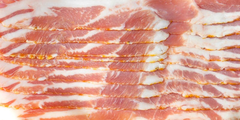Macro Background of Chopped Pieces of Bacon. Tasty Food Background ...