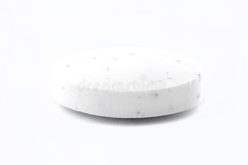 A Macro Background Made of a Single White Candy with Red Spots. Stock ...