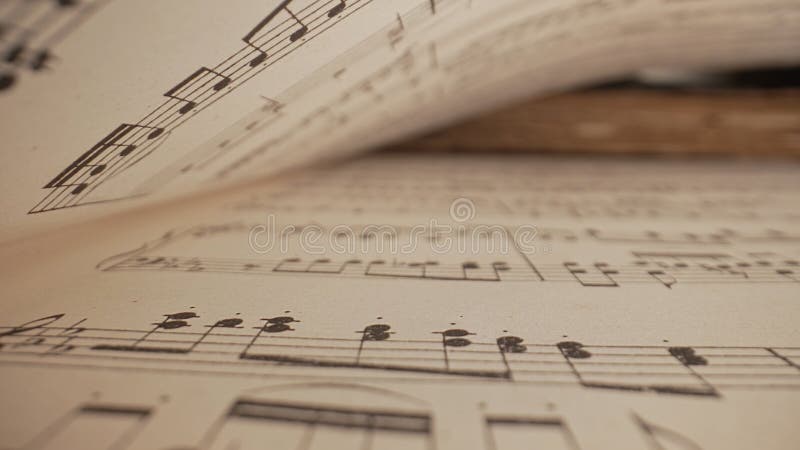 Macro Background of Saved Medieval Book with Ancient Musical Notes ...