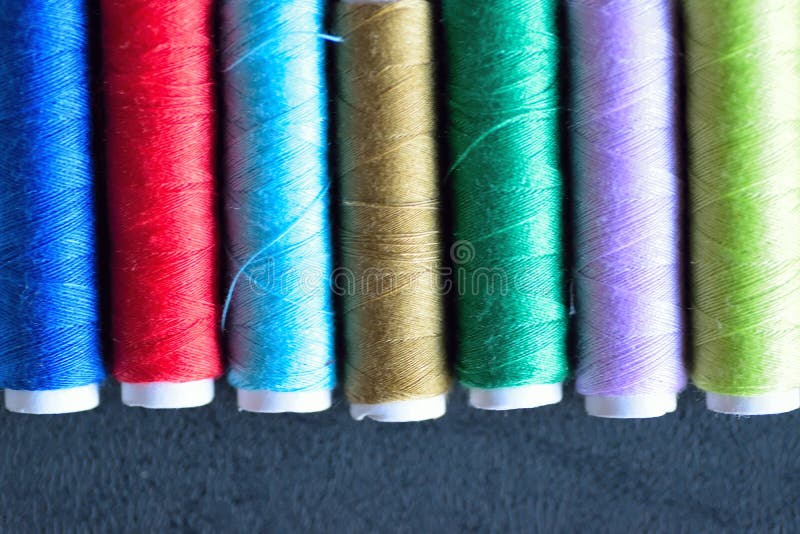 Macro Background Texture of Colorful Sewing Threads Stock Photo - Image ...
