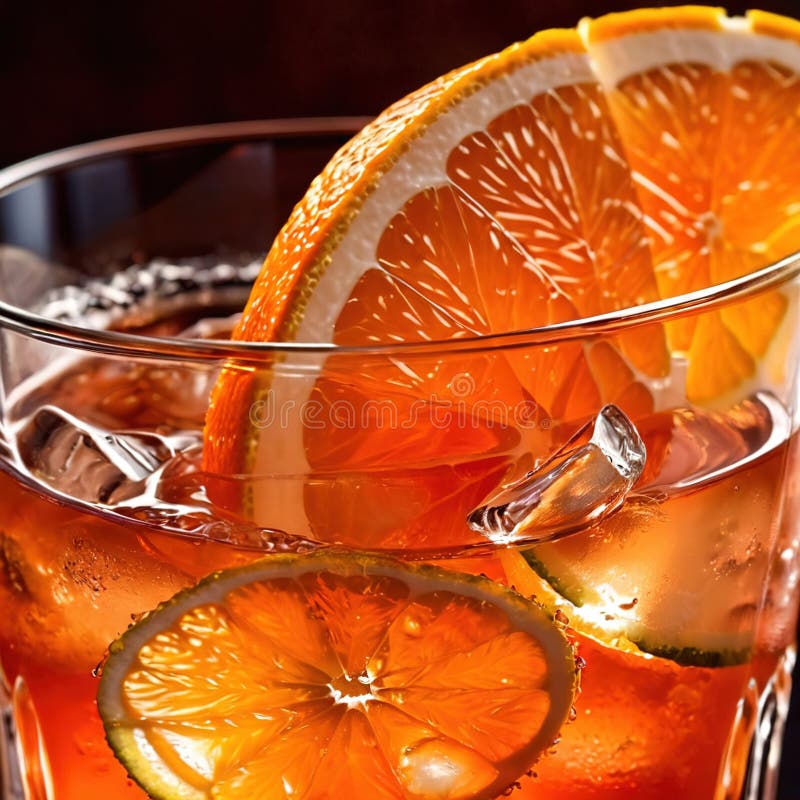 Macro of Beautiful Vodka Orange Cocktail Stock Illustration ...
