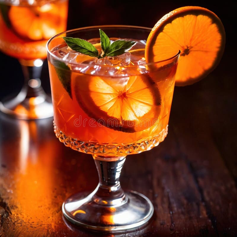 Macro of Beautiful Vodka Orange Cocktail Stock Illustration ...