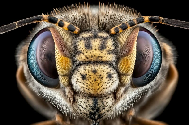 Macro Bee on Flower - AI Generated Stock Illustration - Illustration of ...