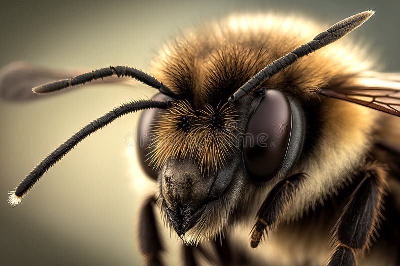 Macro Bee on Flower - AI Generated Stock Illustration - Illustration of ...