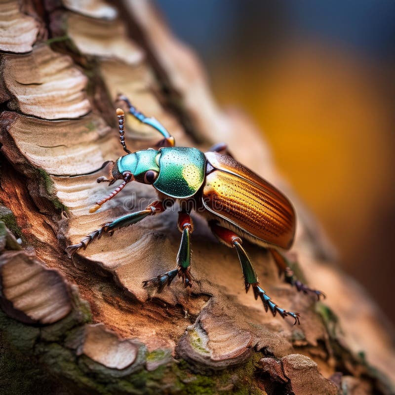 Macro of Beetle on Tree Bark, Rich Textures and Tiny Details, Beauty in ...