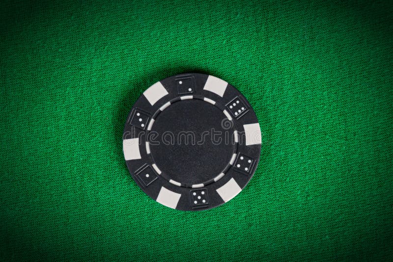 Macro Black Poker Chip on Green Table Stock Illustration - Illustration ...