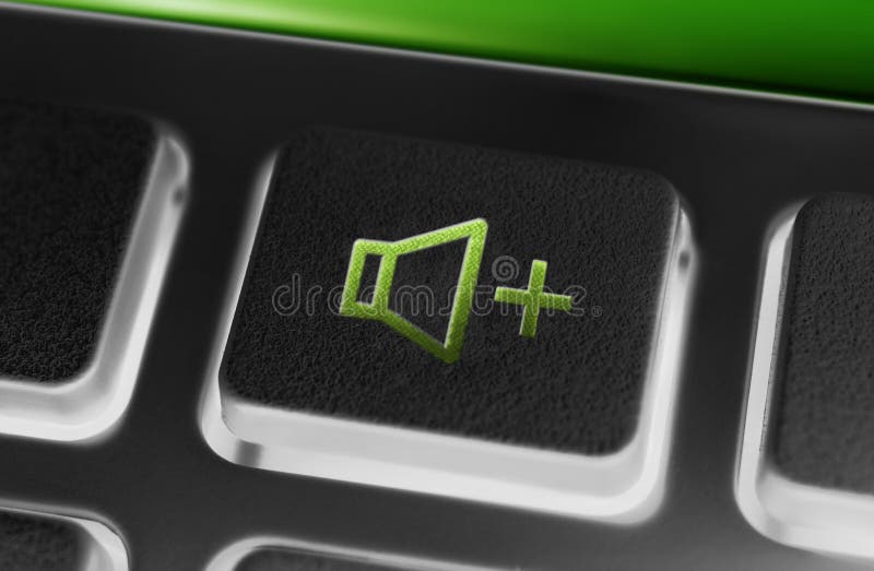 Macro of a Black Volume Up Button of a Black Remote Control with ...