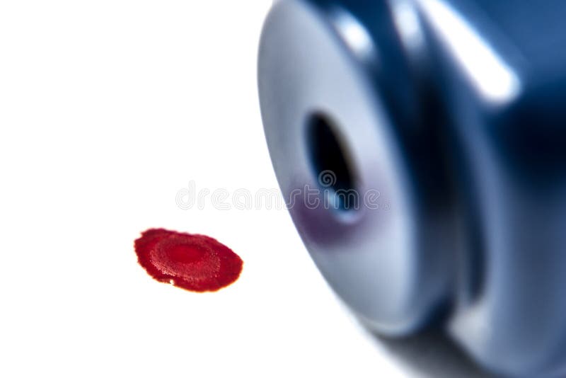 Macro of Blood Drop with Finger Picker Stock Photo - Image of check ...