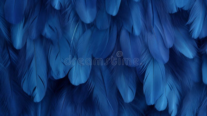 Macro of Blue Feathers Texture As Background AI Generated Stock ...