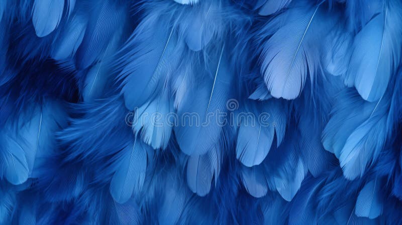 Macro of Blue Feathers Texture As Background AI Generated Stock ...
