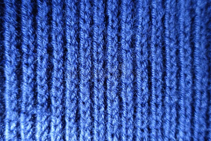 Macro of Blue Handmade Rib Knit Fabric from Above Stock Image - Image ...
