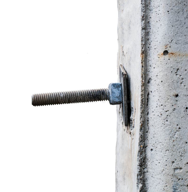 Macro of a Bolt Sticking through a Cement Pole Stock Image - Image of ...
