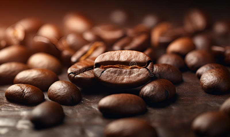 Macro of a Bowl of Coffee Beans, Ai Generative Stock Illustration ...
