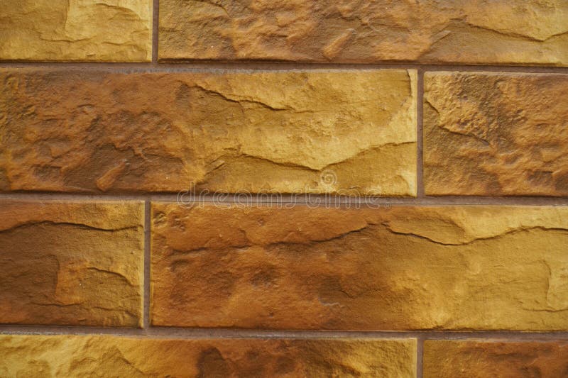 Macro of Brick-like Brown Embossed Ceramic Tiles Siding Stock Photo ...