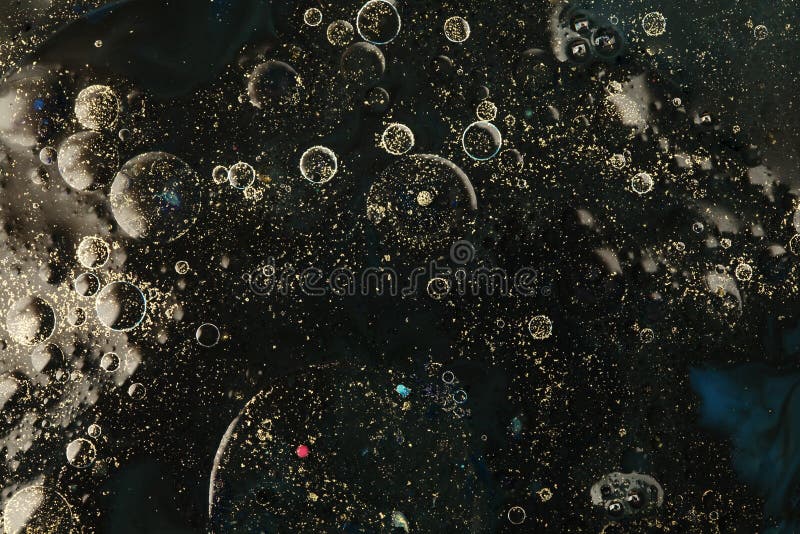 Macro Bubble Abstract Texture Background. Acrylic Color in Water and ...