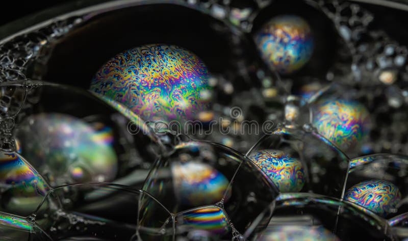Macro Bubbles with Colorful Reflection Stock Illustration ...